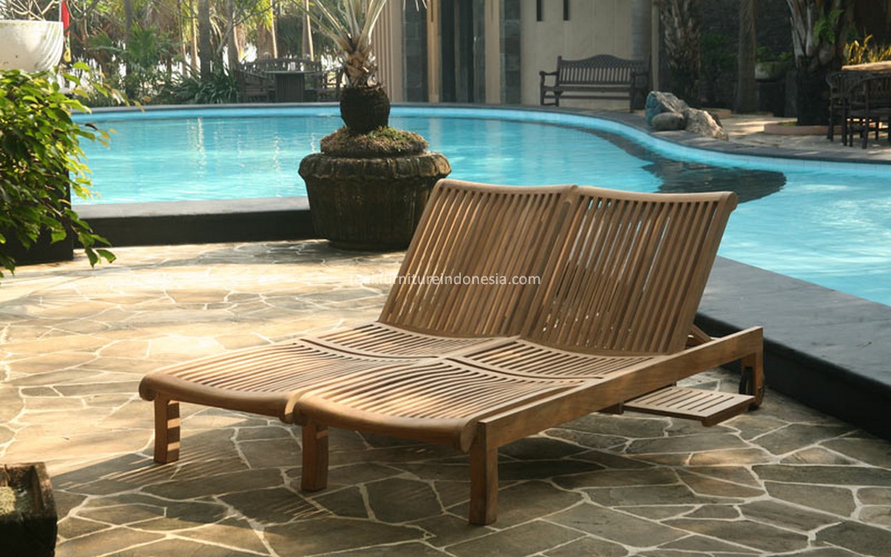 Teak Double Lounger