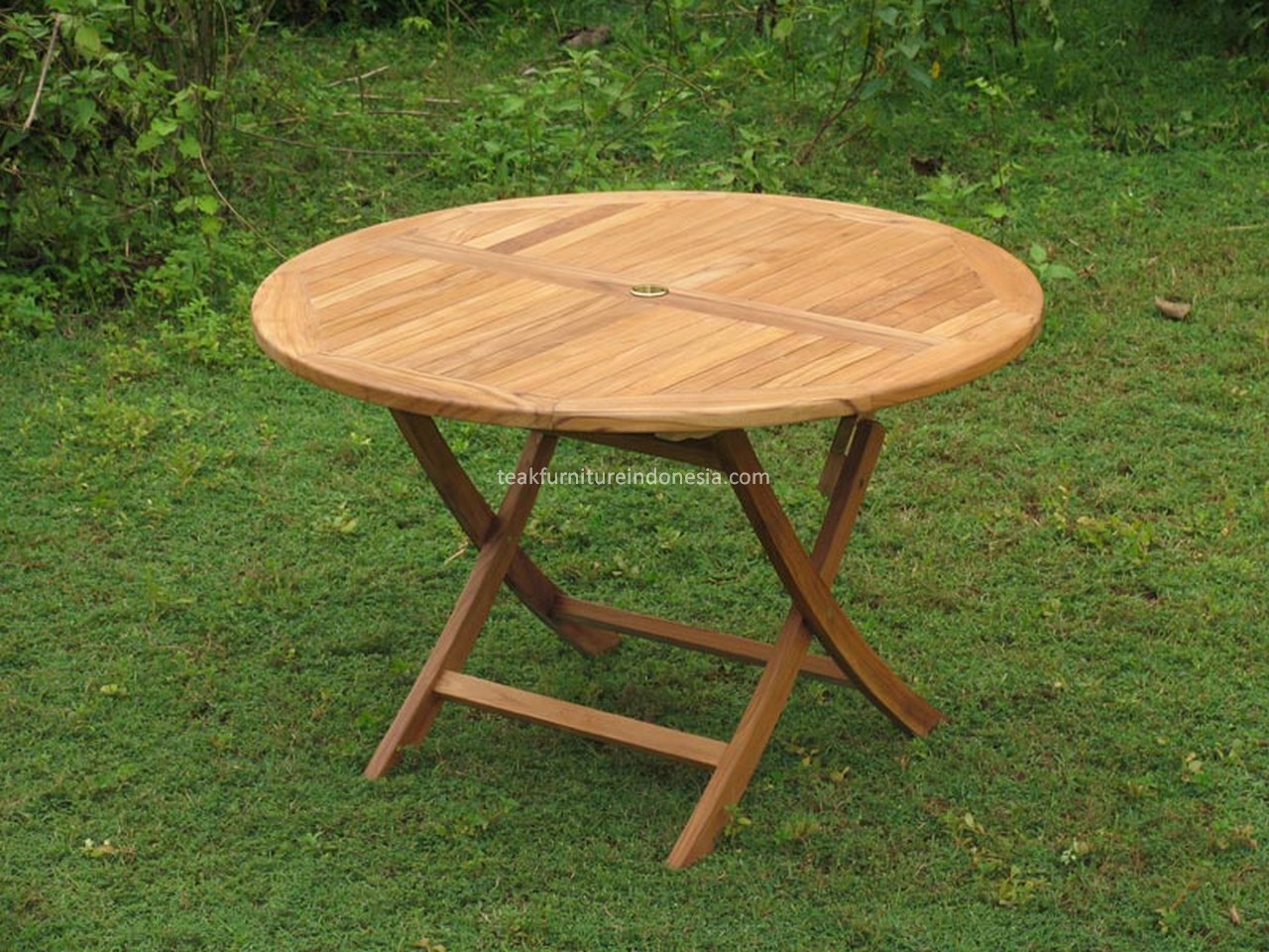 Teak Garden Round Folding Table