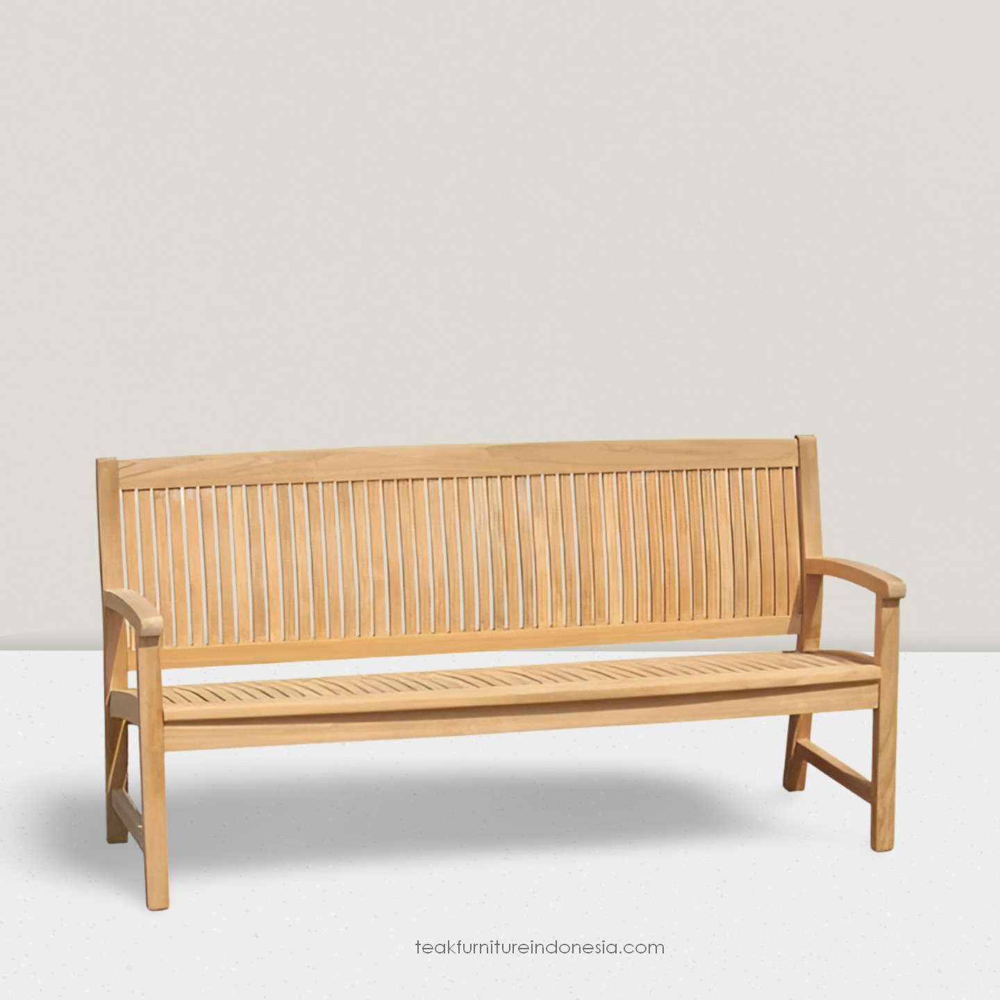 teak backless bench
