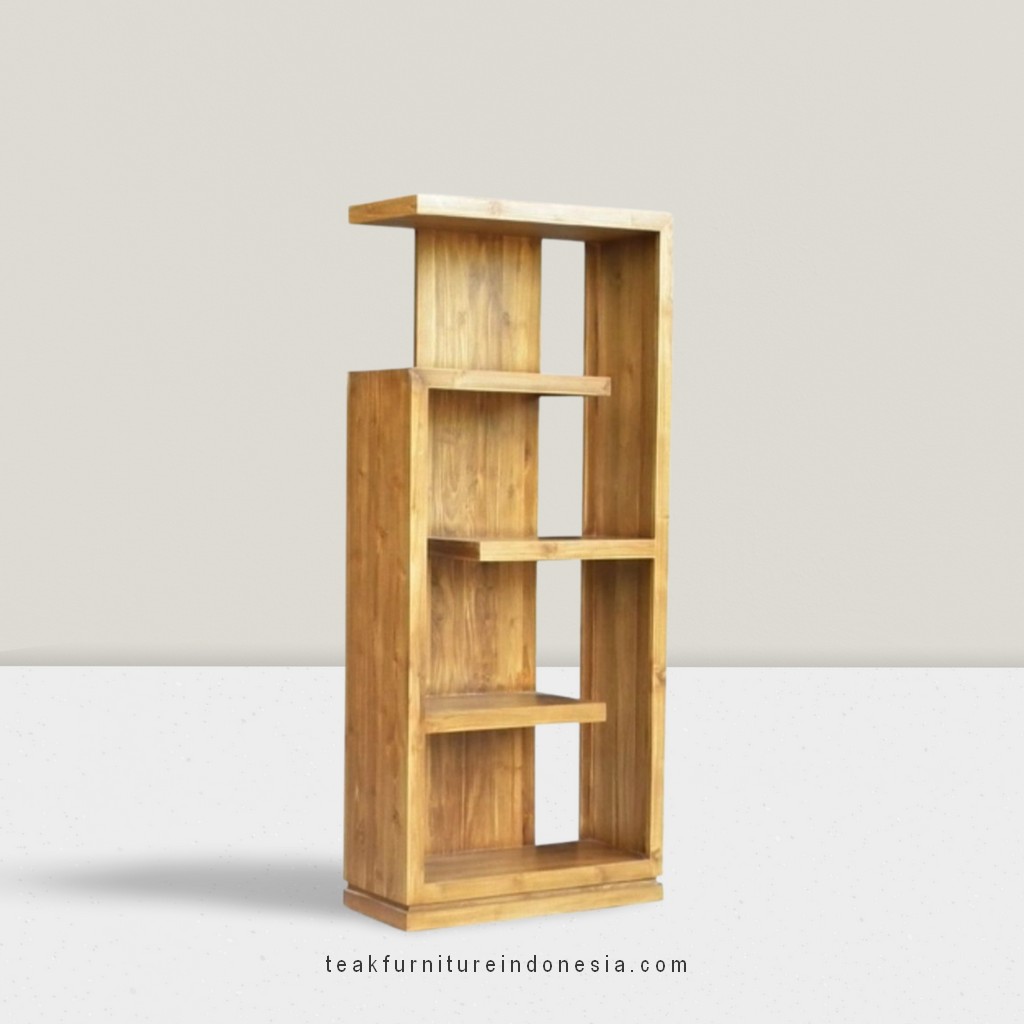 teak wood bookshelf